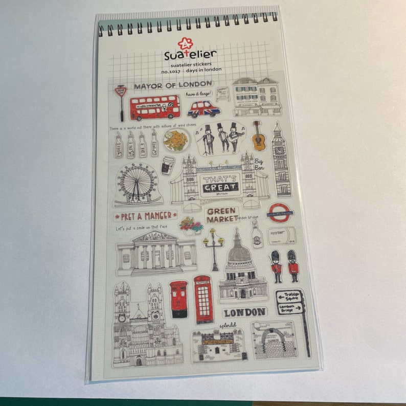 Suatelier London Themed Stickers Large Vinyl Sticker Sheet | Etsy