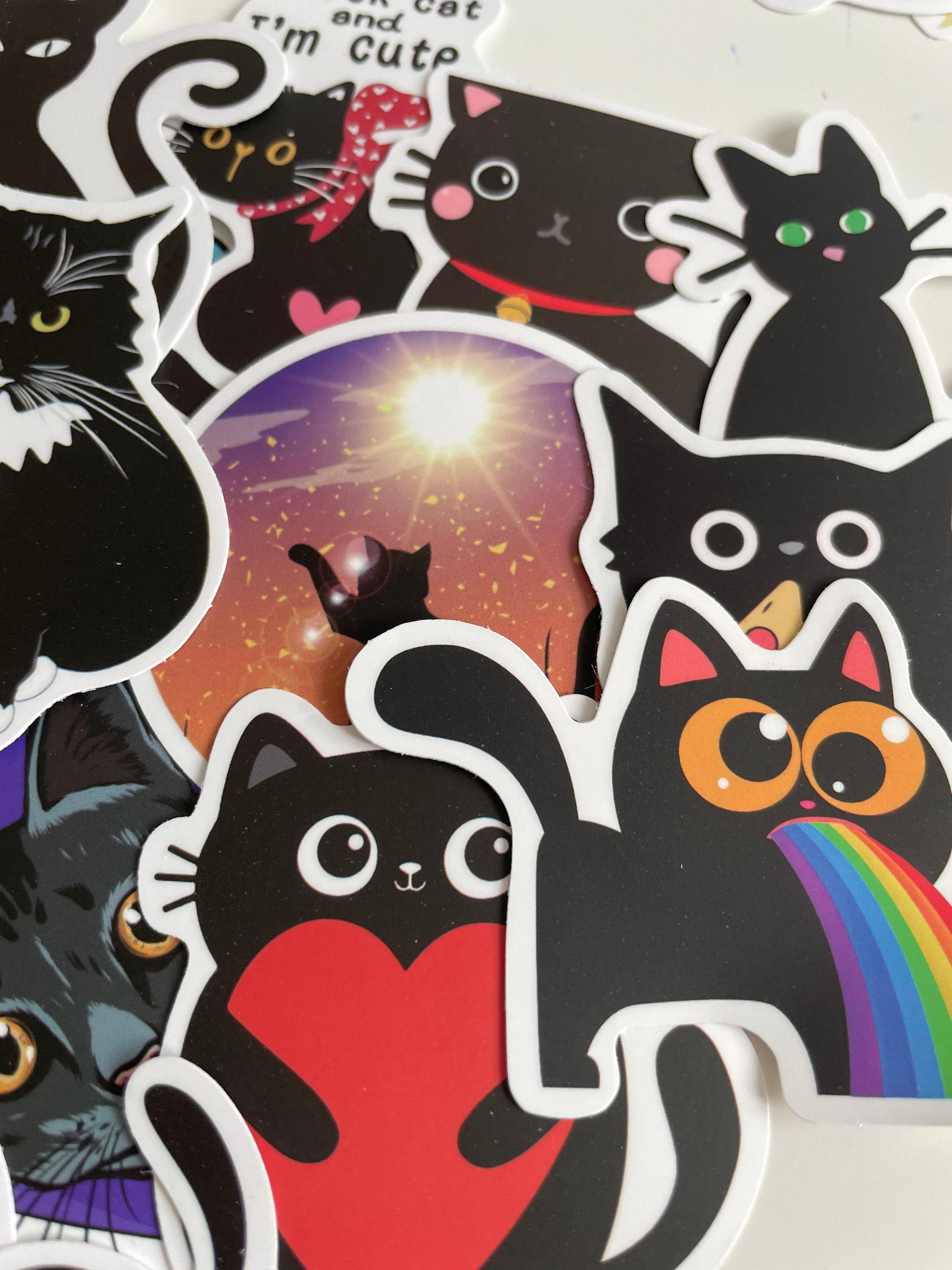Black Cat Stickers Planner Stickers Diary Stickers Card - Etsy UK
