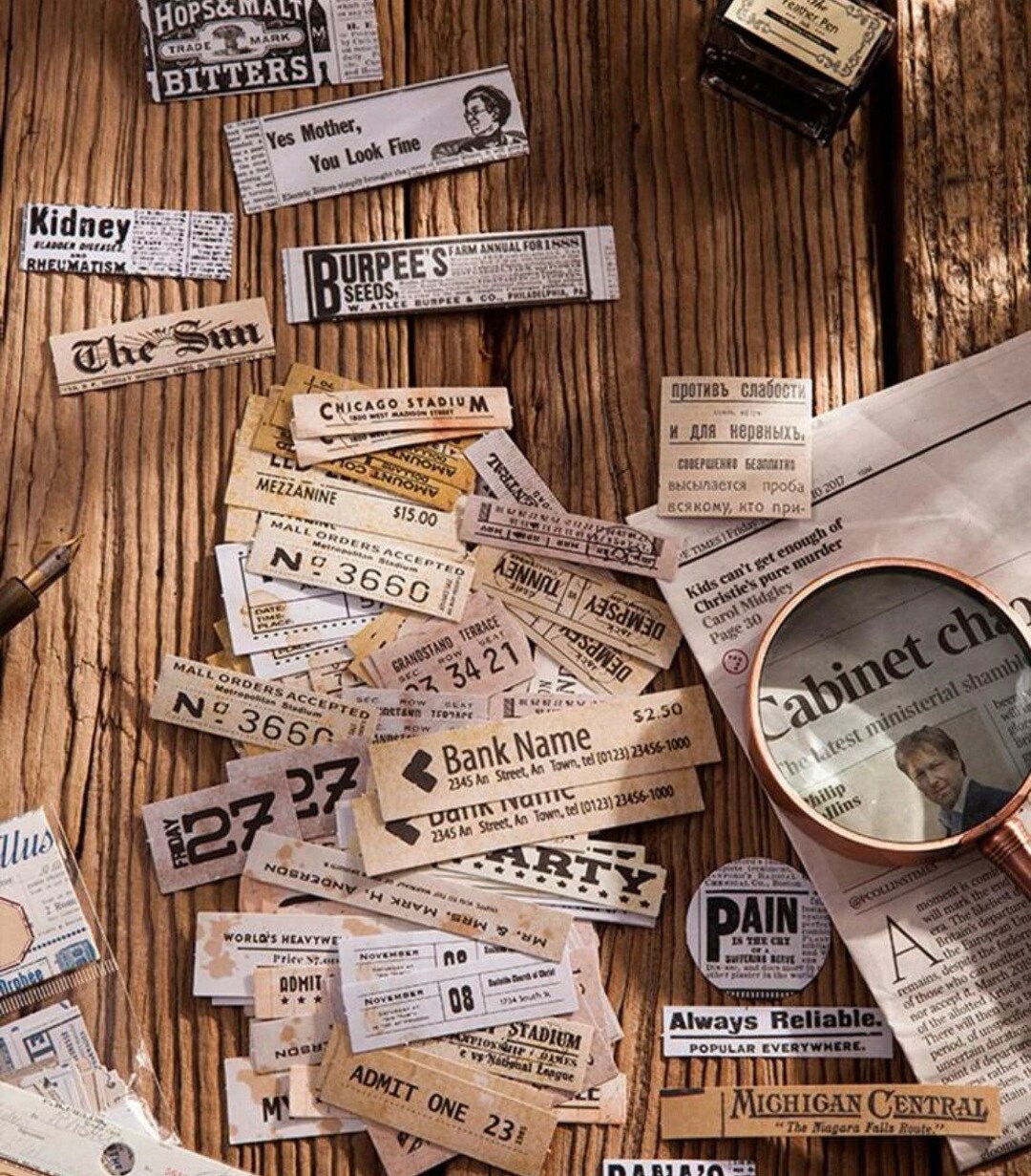 Vintage Ticket Stickers, Retro Travel Tickets Planner Stickers, Vintage ...