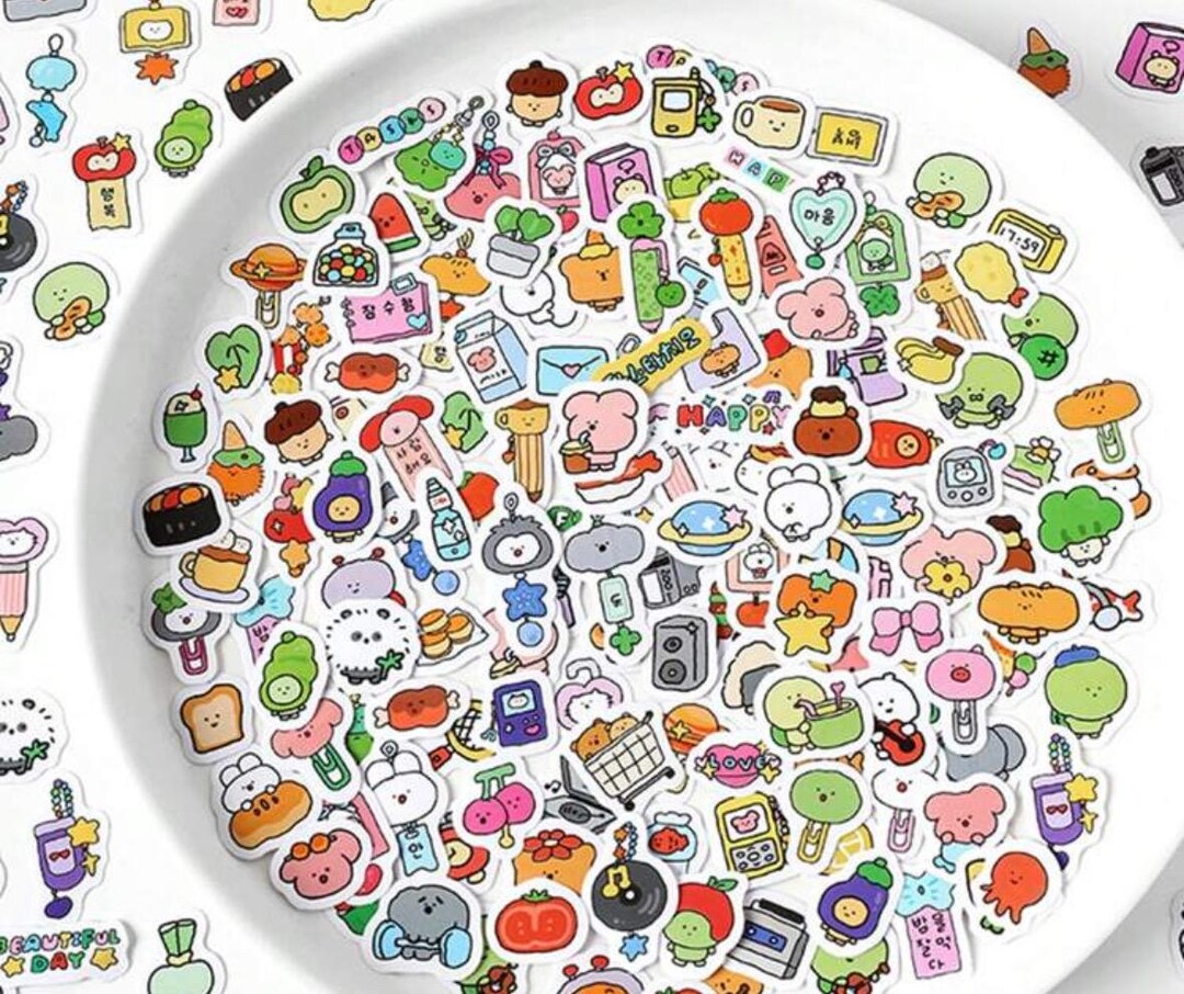 10 Hu Hu Happy Positivity Stickers - Cute Set of Dot Stickers, Kawaii ...