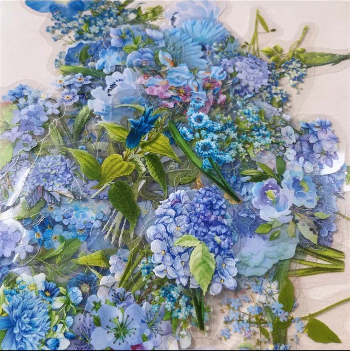 10 Set Blue Floral Stickers Flower Plants Craft Stickers - Etsy