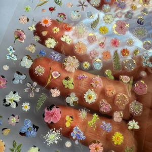Mini Flower Stickers , Plant Sticker Sheet Suatelier. Tiny Stickers ...