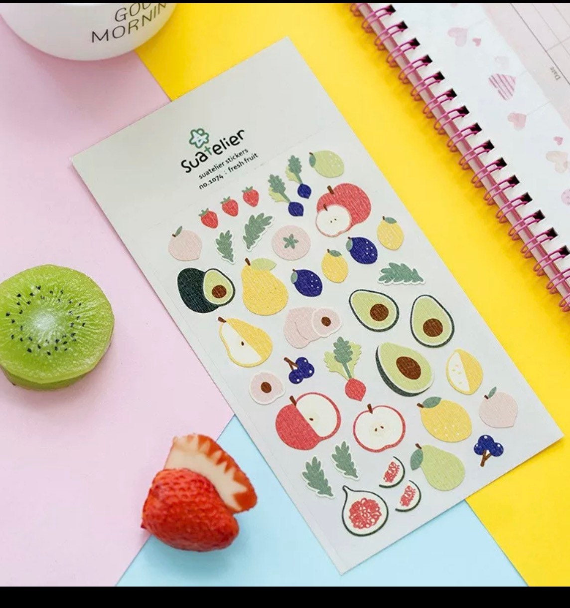 Suatelier Fresh Fruit Sticker Sheet / Kitchen Themed Stickers | Fruit ...