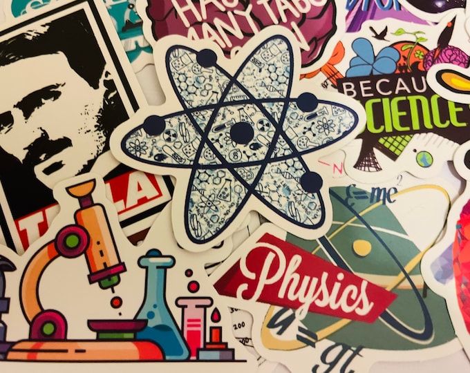 Set of Large Vinyl Science Stickers. Waterproof and Reusable Stickers ...