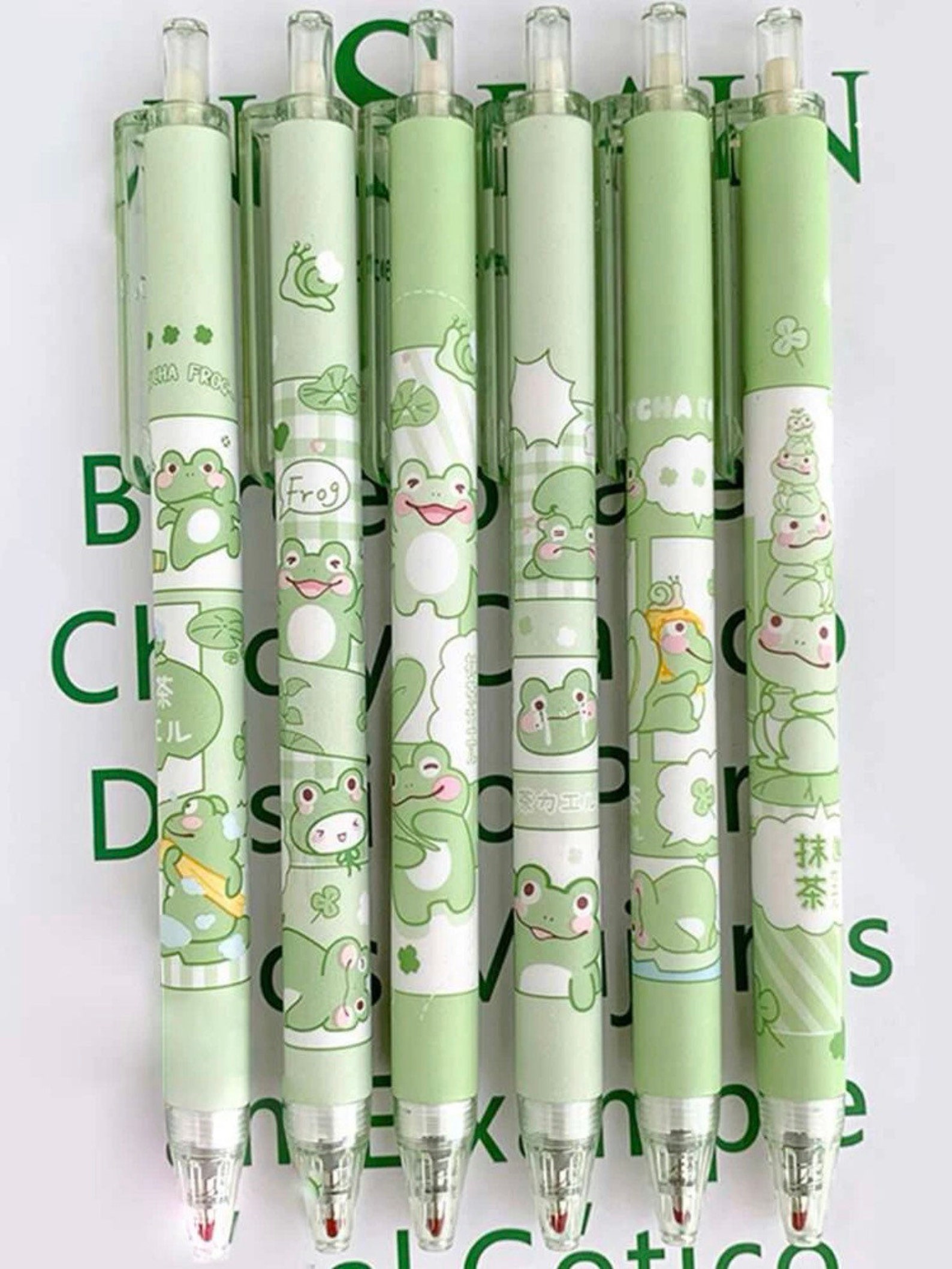 Kawaii Frog Pen Green Frog Pen Kawaii Kitsch 0.5mm Black Gel - Etsy UK