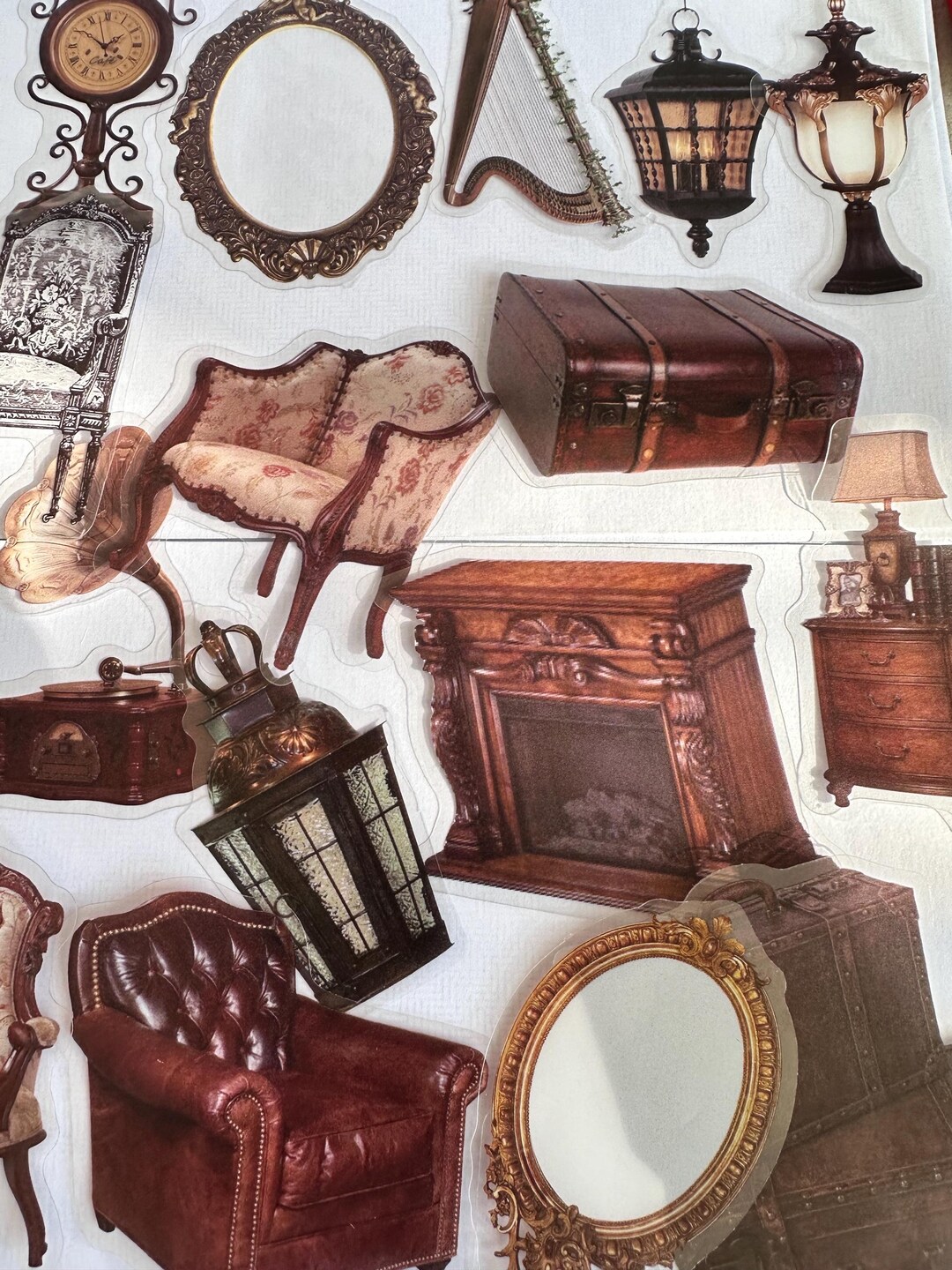 Vintage Furniture Stickers, Victorian House, Antique Furniture Stickers ...