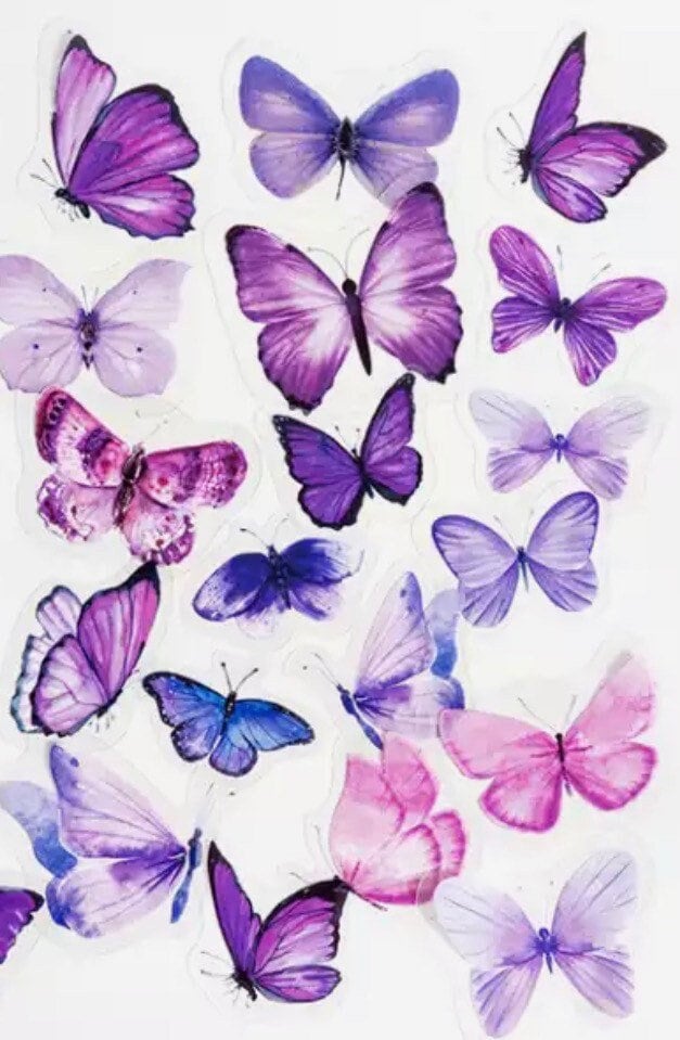 Yellow Butterfly Sticker Set Watercolour Insect Stickers - Etsy