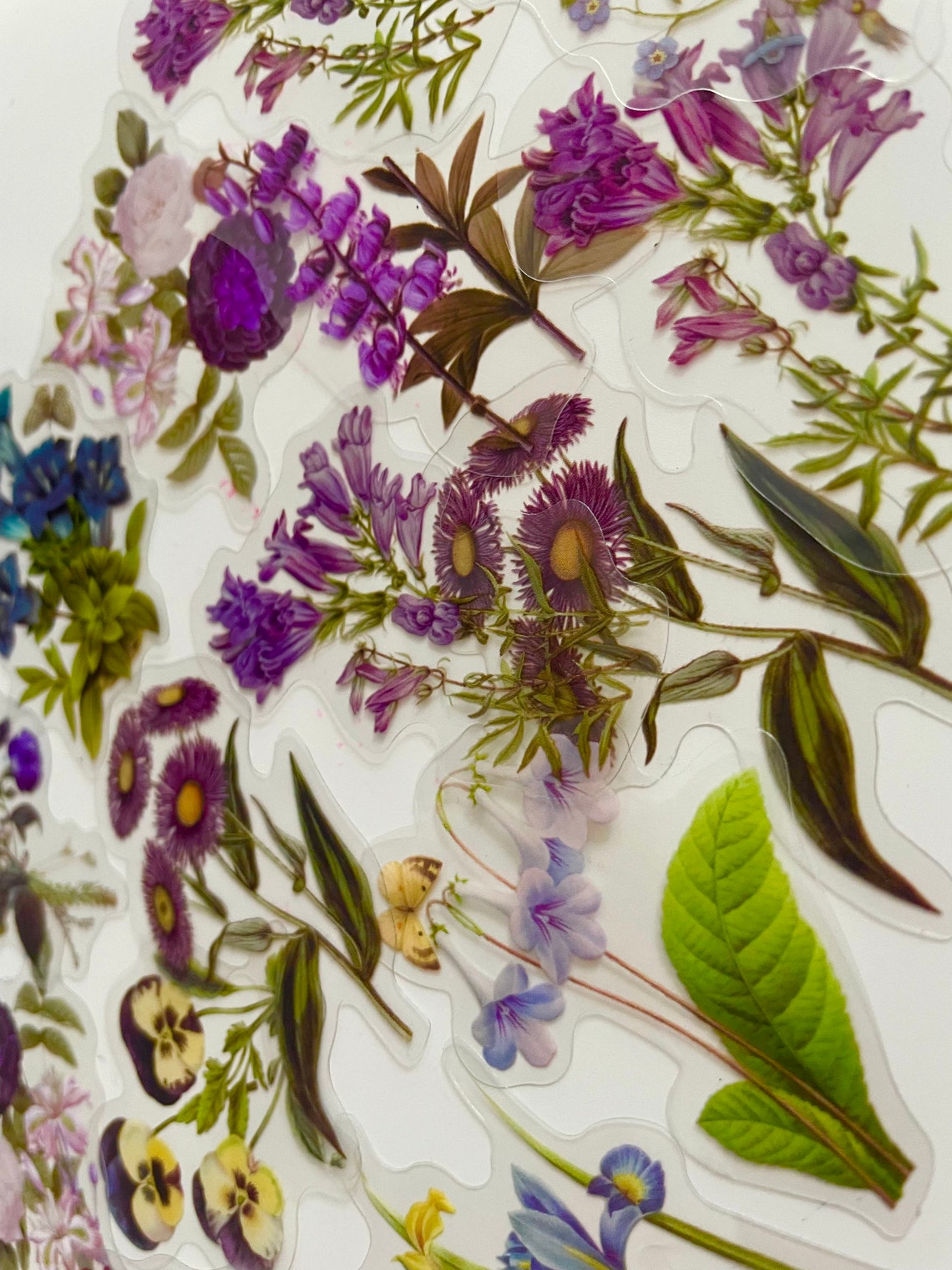 Purple Flowers Sticker Set Wild Flower Bouquet Stickers - Etsy