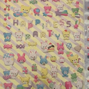 Kawaii Animal Puffy Stickers One Sheet. Squishy and Sweet - Etsy