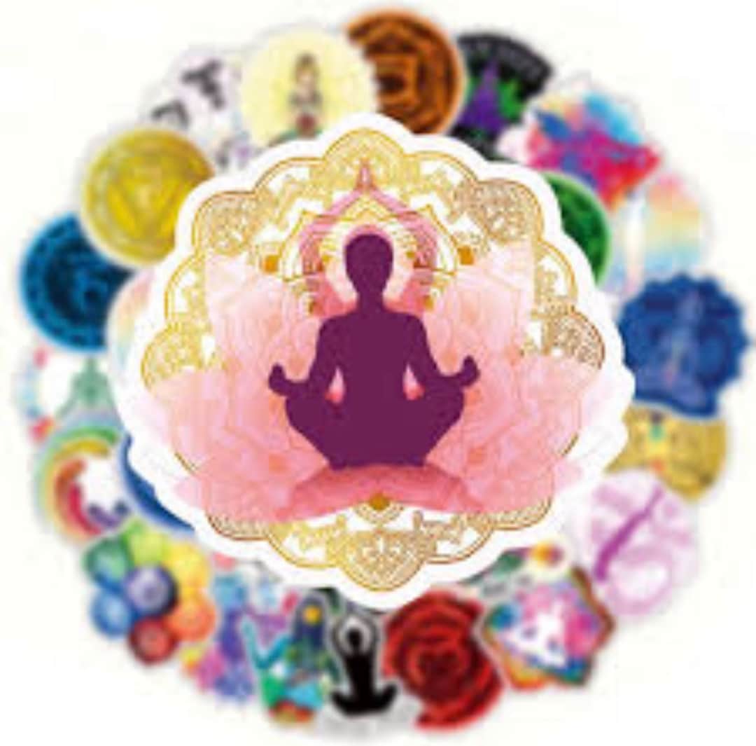 5/10 Yoga Meditation , Well-being Stickers. Be Happy - Good Vibes - Be ...