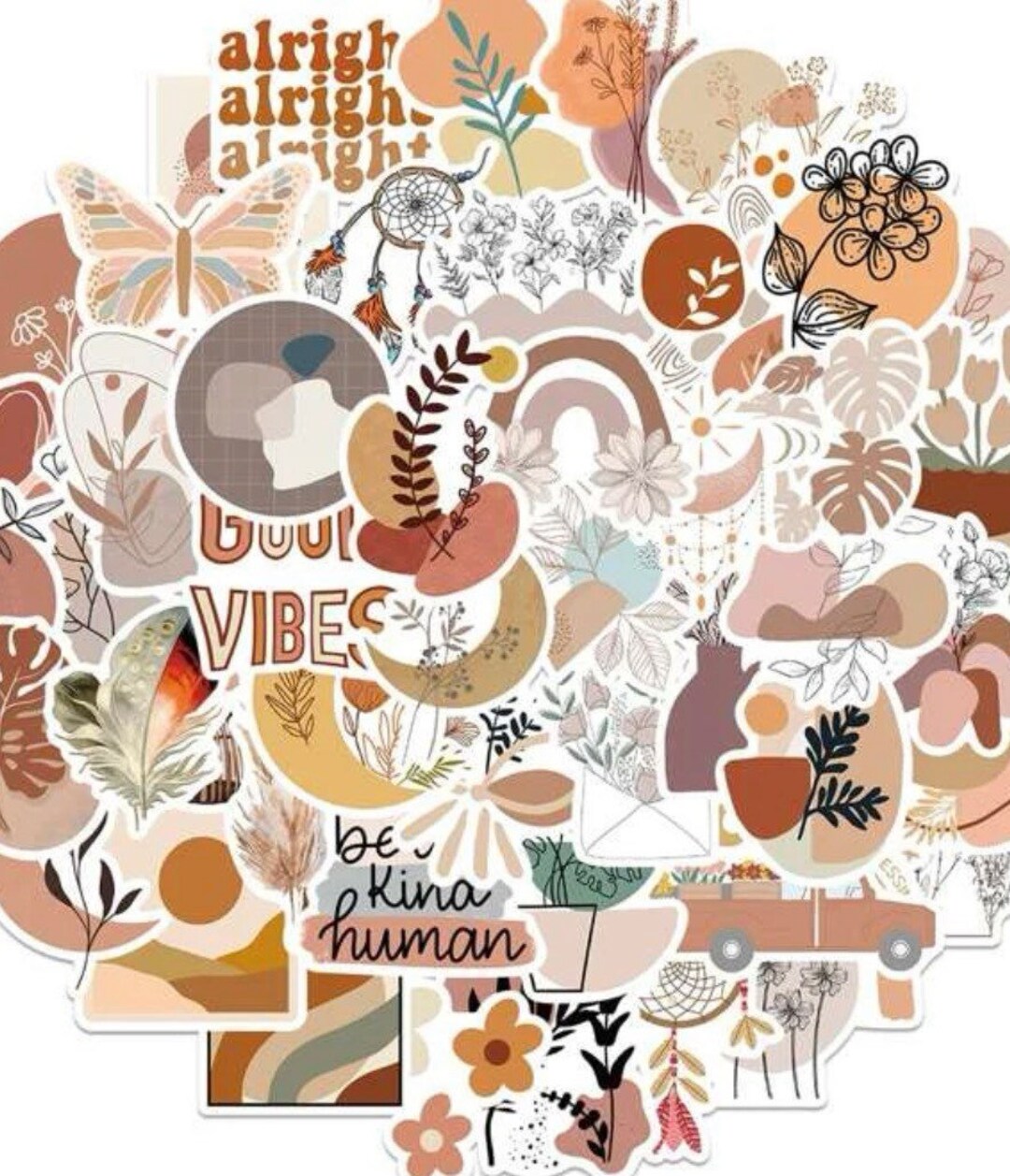 10 Vinyl Neutral Stickers | Die Cut Decal Set | Waterproof Reusable ...