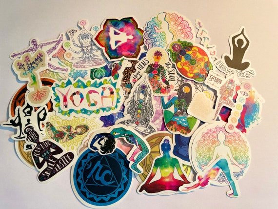 5/10 Yoga Meditation Well-being Stickers. Be Happy Good - Etsy