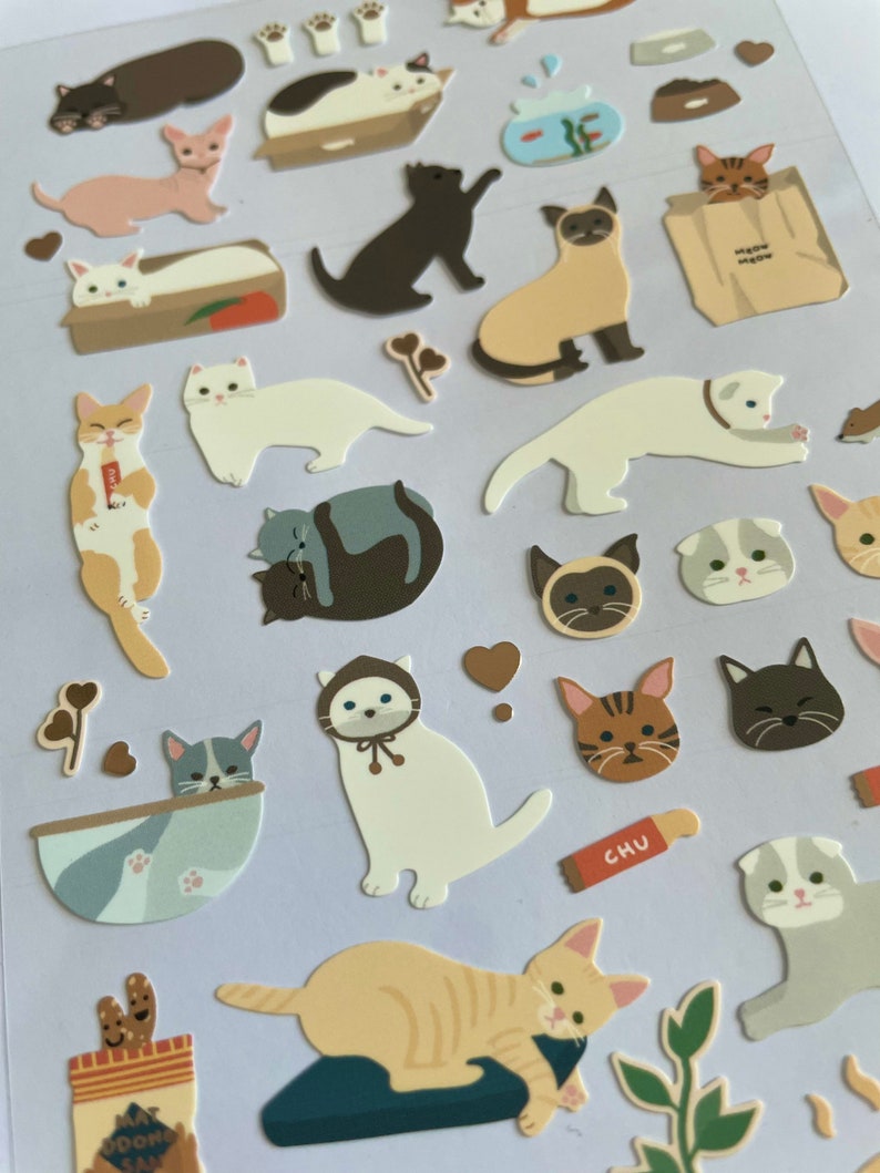 Statelier Meow Cat Stickers/ Kitty Sticker Set./ Persian / - Etsy