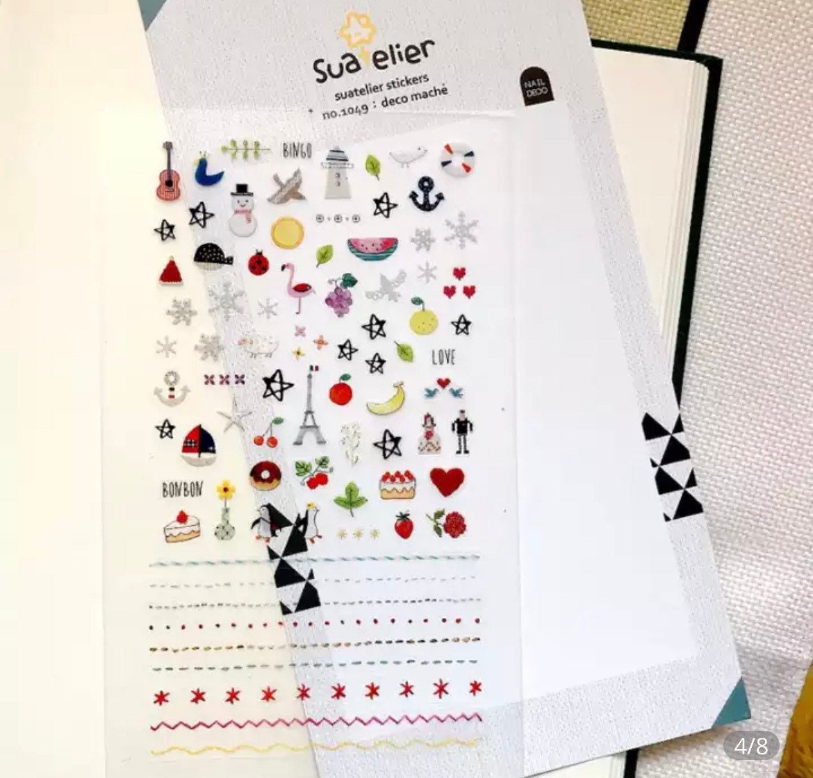 Sheets of Mini Stickers Cute Set Tiny Stickers Nails - Etsy