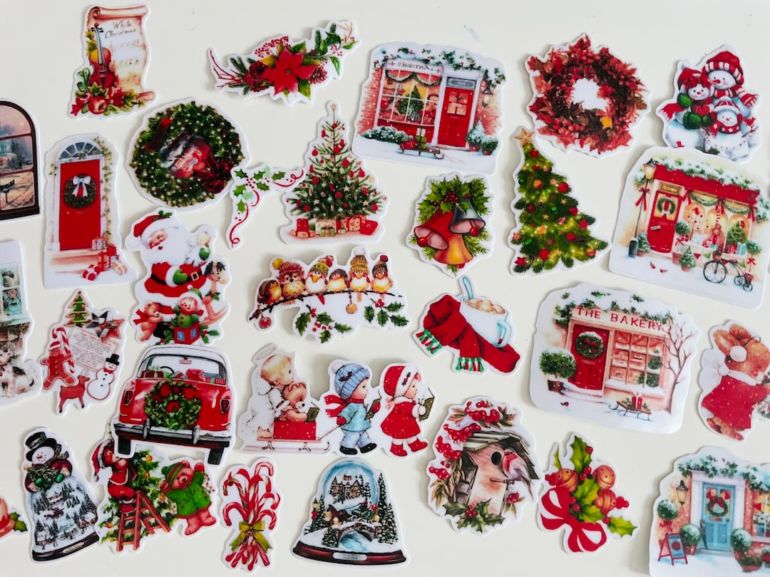 Vintage Christmas Stickers | Vinyl Stickers| Christmas Stickers / Robin ...