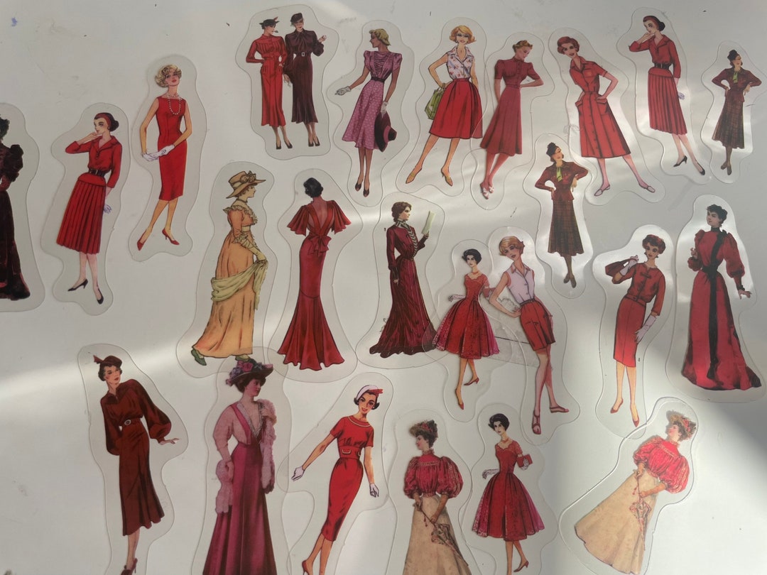 Vintage Fashion Stickers Set / 1950s Fashion / Vintage Aesthetic ...