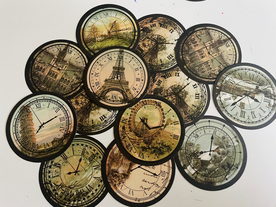 Vintage Clock Stickers Travel Antique Stickers Gothic - Etsy