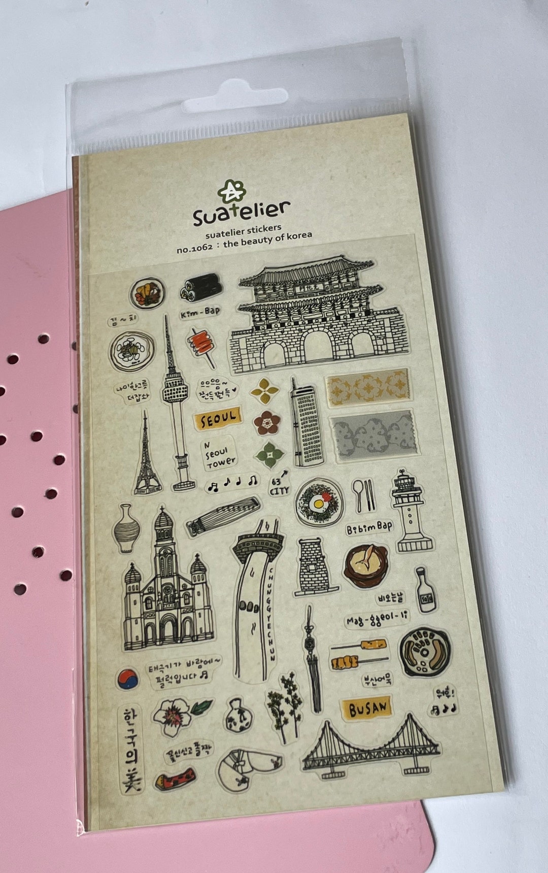 Suatelier Stickers, Beauty of Korea, Large Vinyl Sticker Sheet, Korean ...
