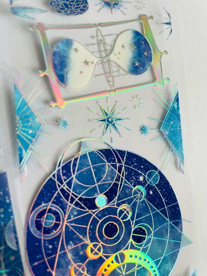 Sheet of Holographic Moon/ Star / Celestial / Holographic Golden Moon ...