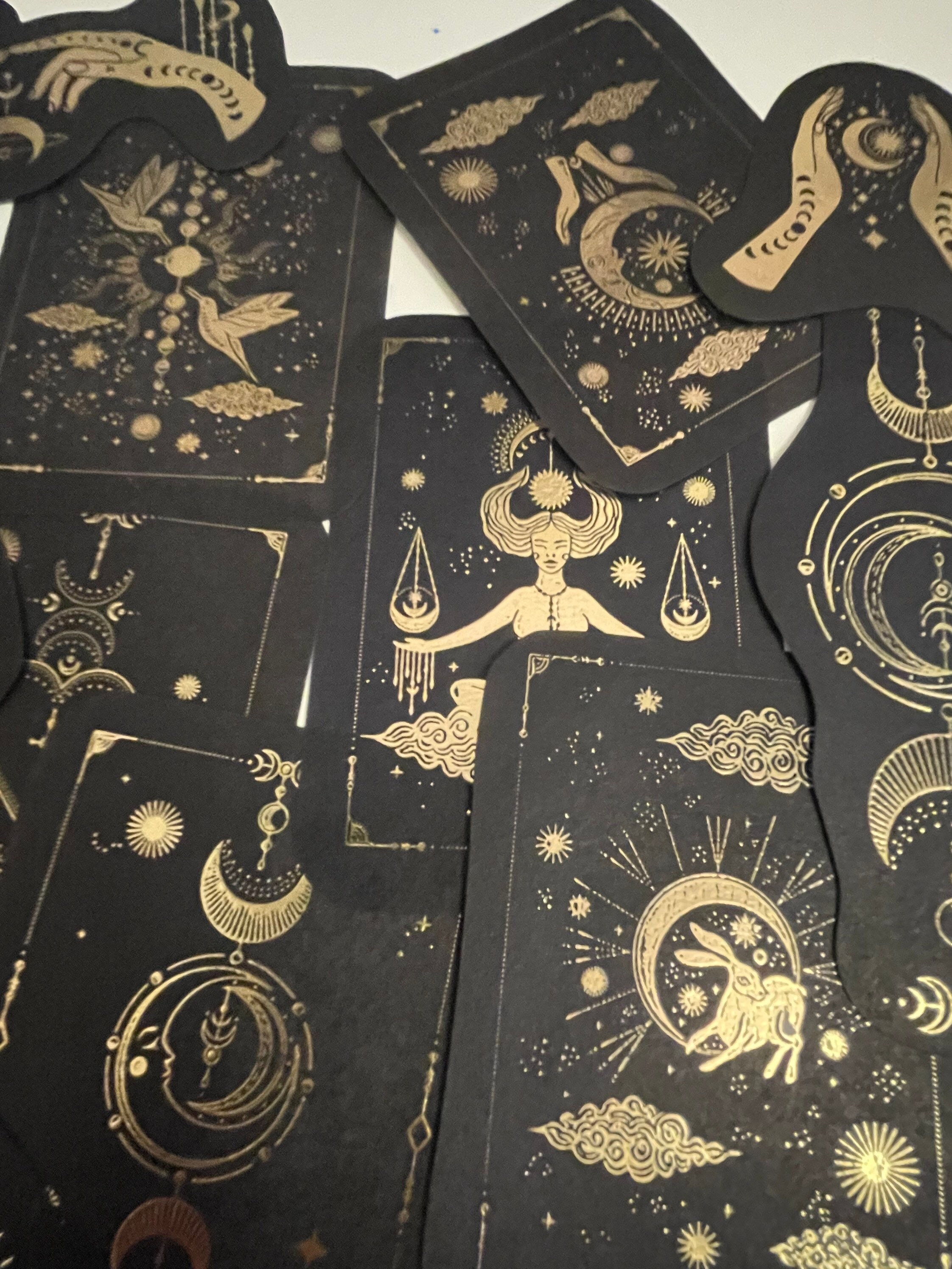 10 Black Tarot Card Stickers Die Cut Decal Set Waterproof - Etsy