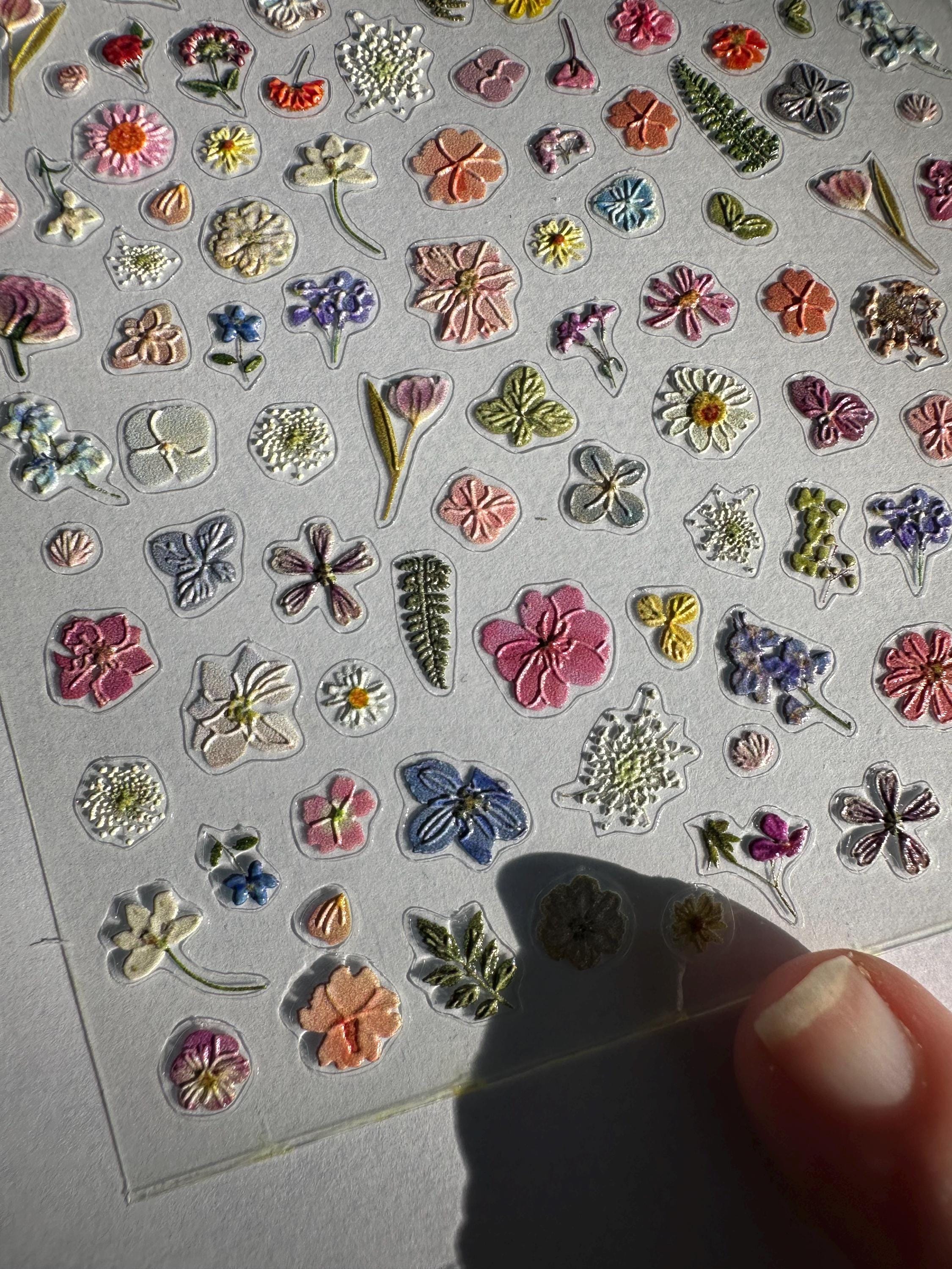 Mini Flower Stickers , Plant Sticker Sheet Suatelier. Tiny Stickers ...