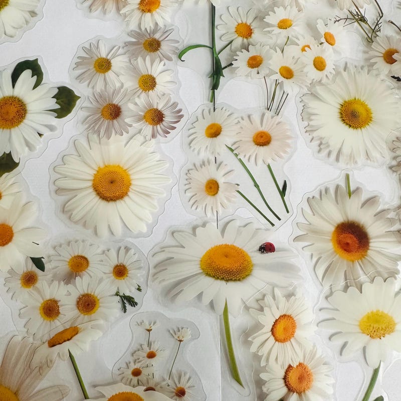 Natural Flowers Stickers - Etsy UK