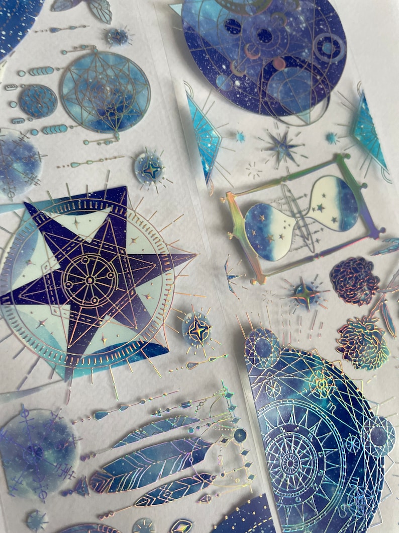 Sheet of Holographic Moon/ Star / Celestial / Holographic Golden Moon ...