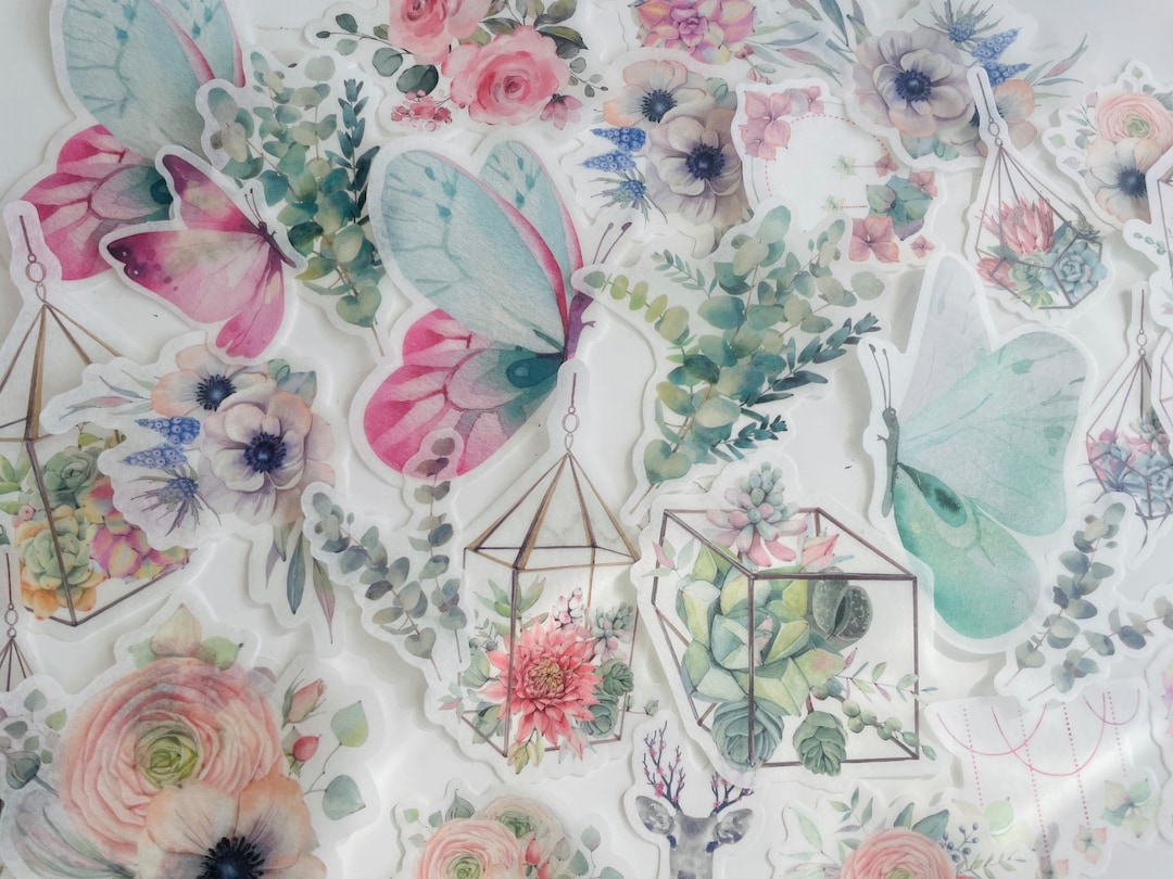 Flowers Sticker Set, Wild Flower Bouquet Stickers, Wildflowers Stickers ...