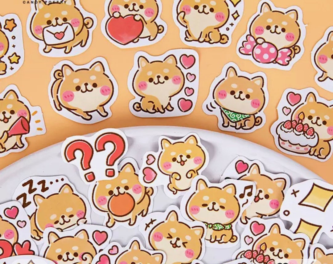 Kawaii Dog Stickers Doggy Puppy Stickerpuppy Theme - Etsy