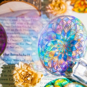 Vintage Glass Mandala Stickers , Well-being Stickers, Vintage Art ...
