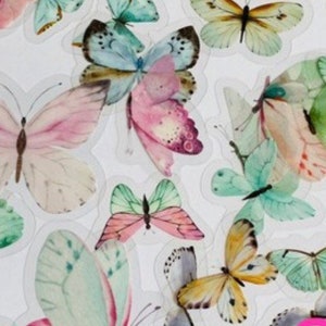Green Butterfly Sticker Set, Watercolour Insect Stickers, Butterflies ...
