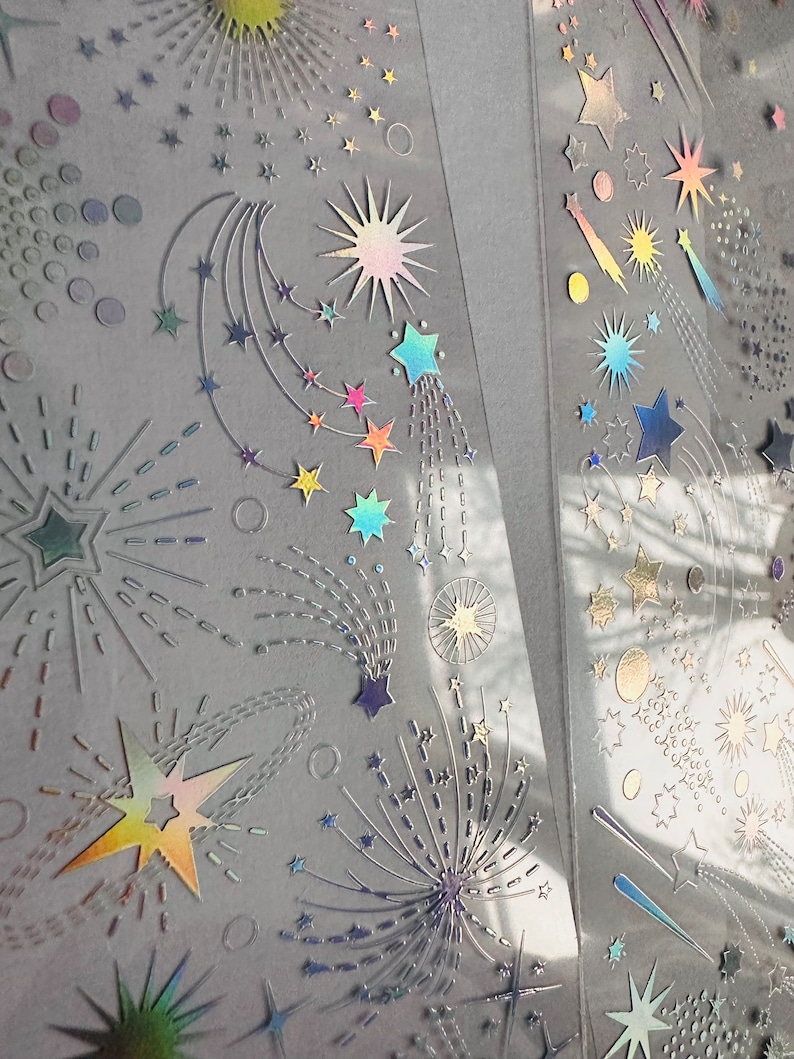 Sheet of Holographic Moon/ Star / Celestial / Holographic Golden Moon ...