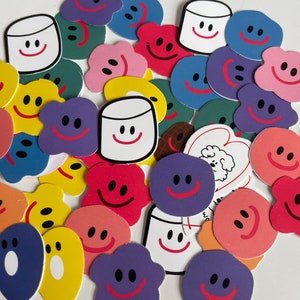 15 Hu Hu Happy Positivity Stickers - Cute Set of Dot Stickers, Kawaii ...