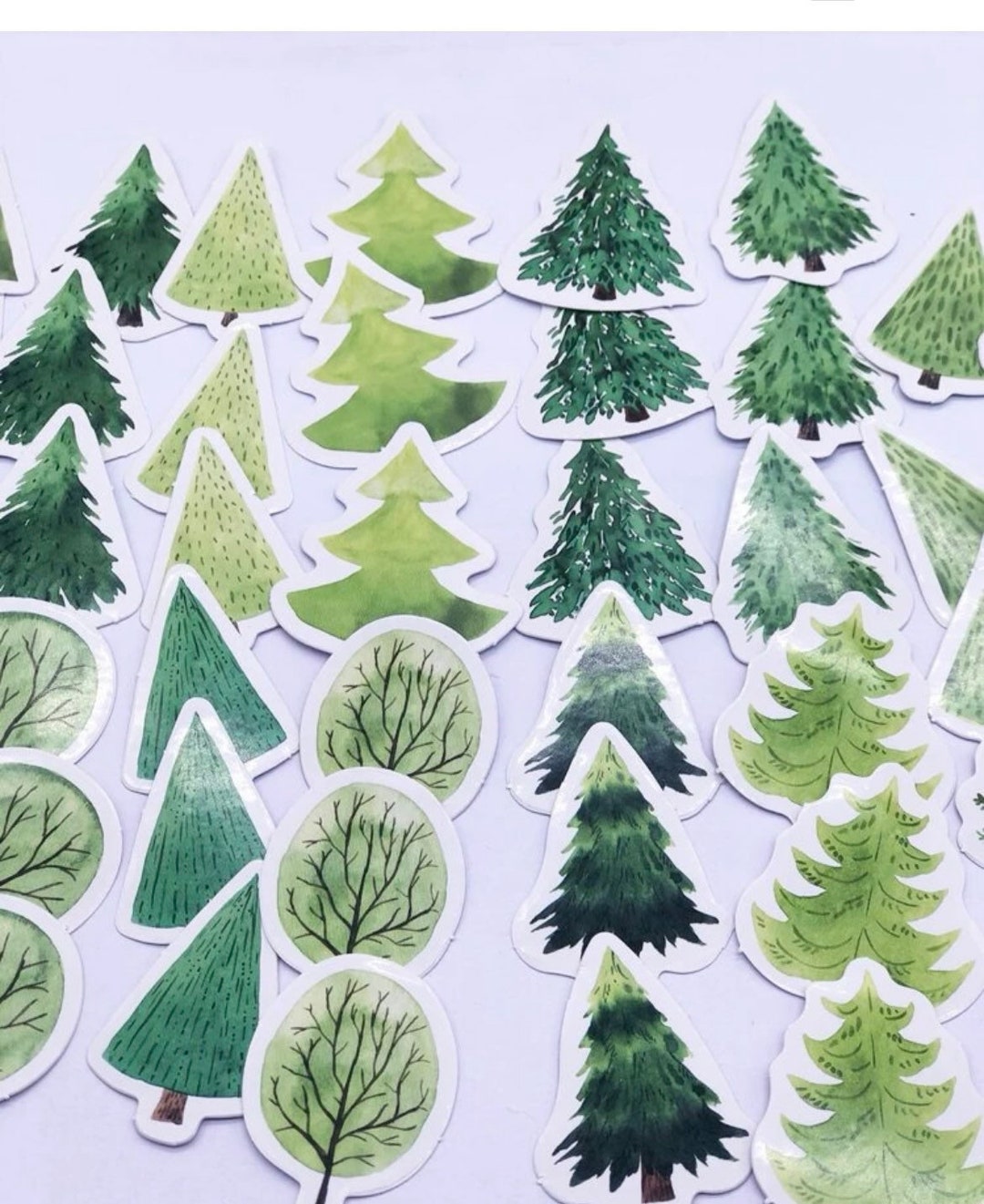 Green Trees Stickers, Forest Stickers, Greenery Planner Stickers ...
