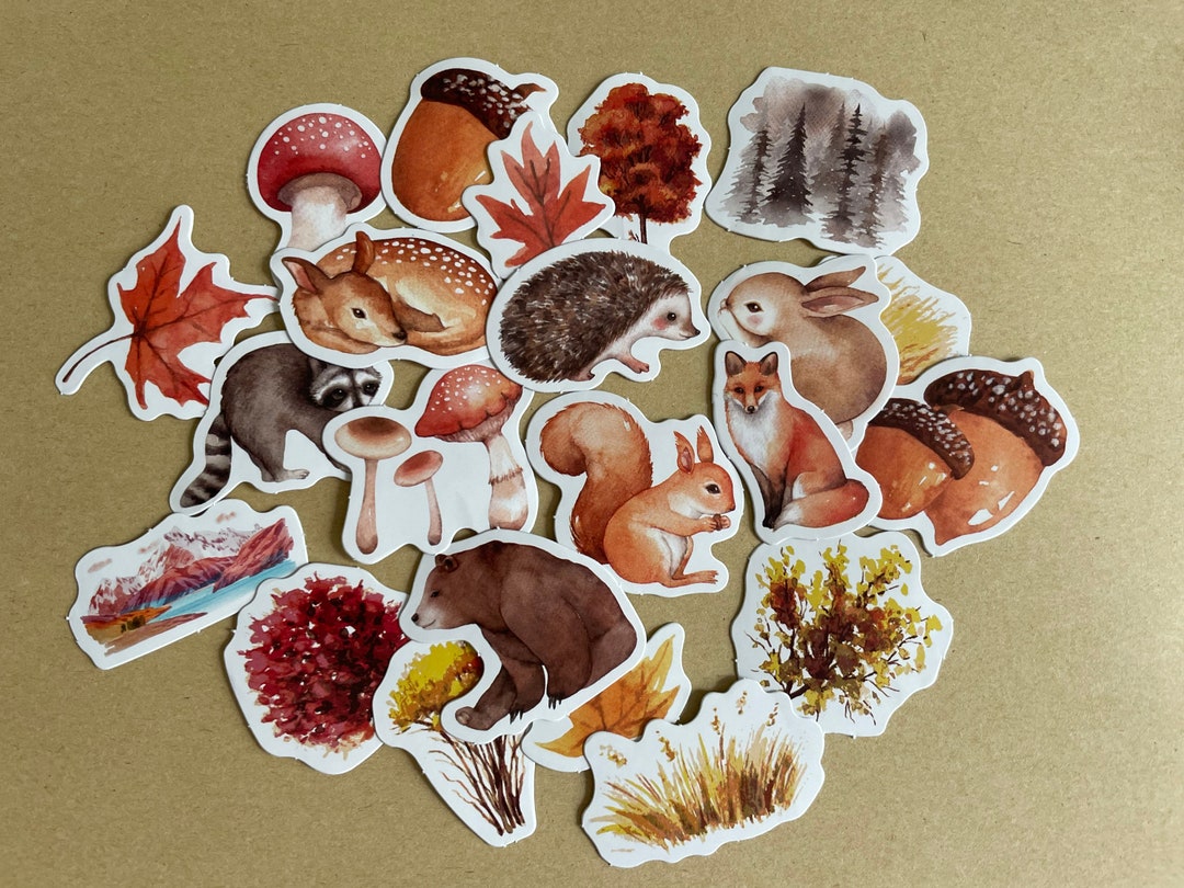 Woodland Animal Stickers Pack. 10 Set Autumn Forest Planner Stickers ...