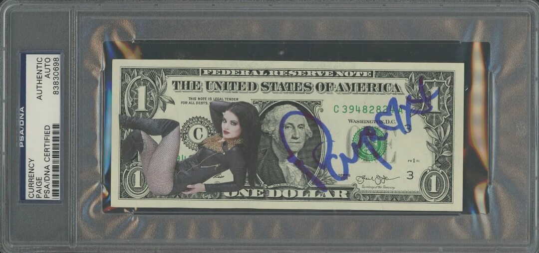 Paige Aka Saraya Signed 1 Dollar Bill PSA DNA - Etsy