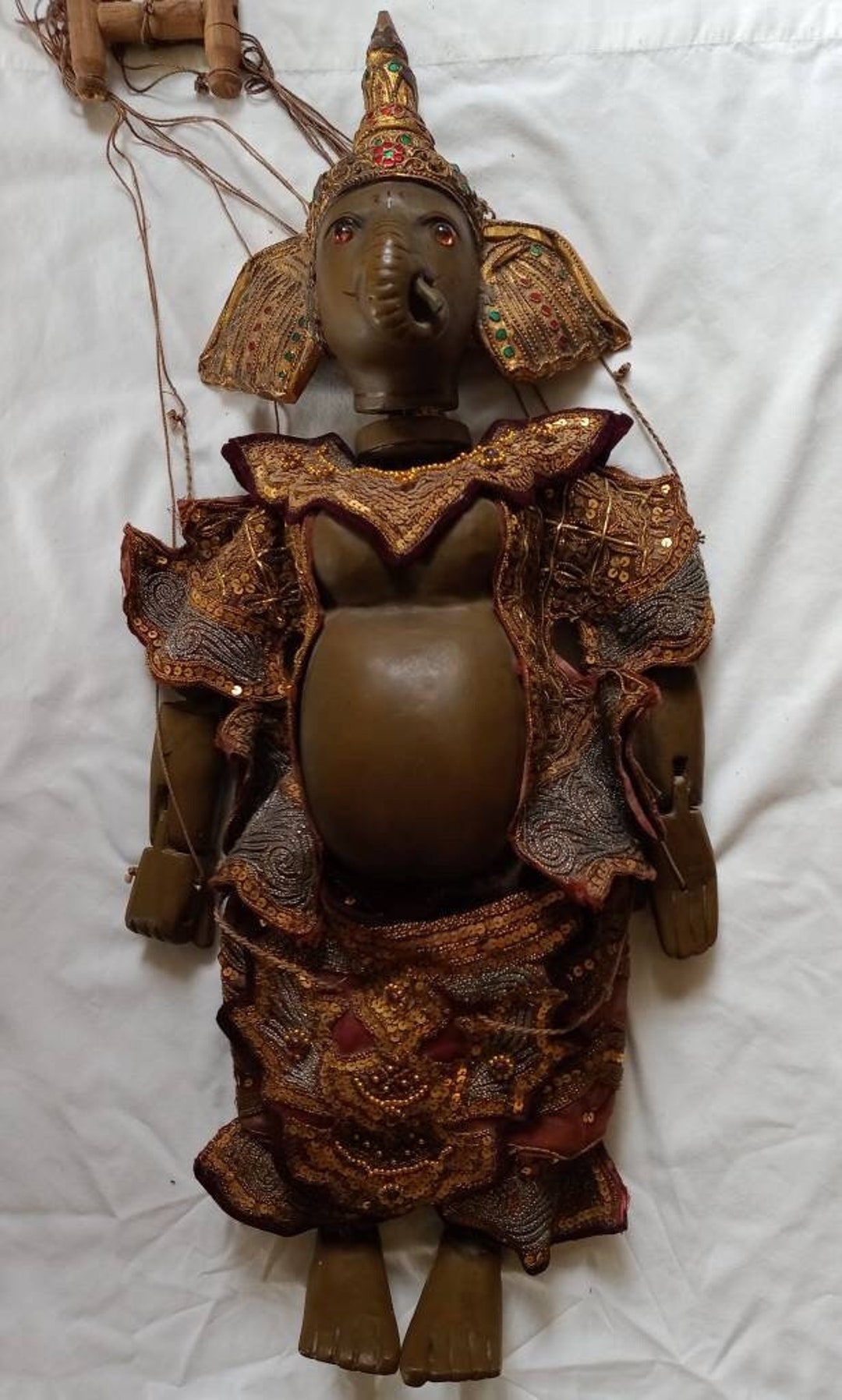 Vintage Indian Ganesha Elephant Marionette Puppet Antique Marionette ...