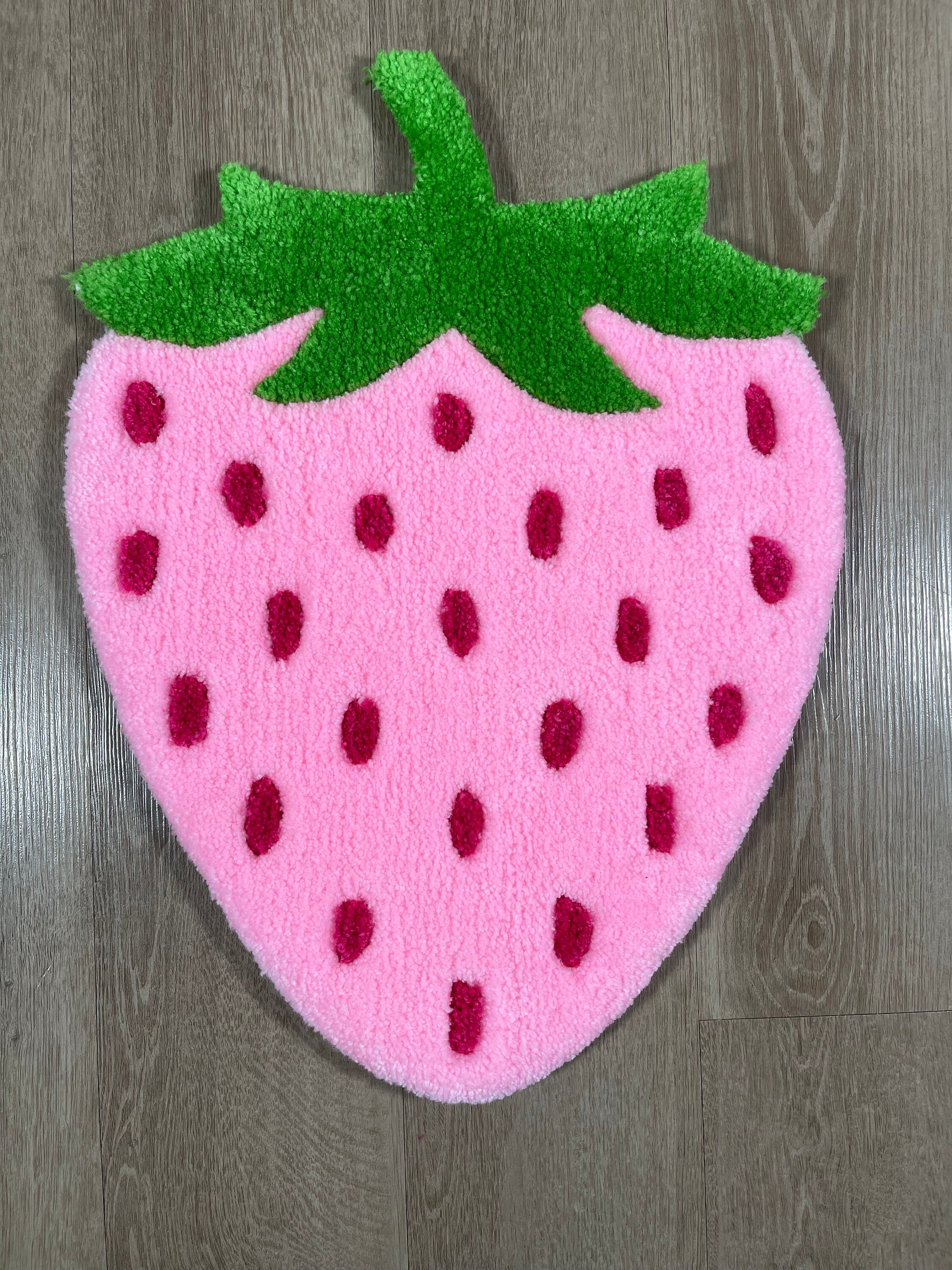 Pink Strawberry Rug ,dorm Room Decor , Funny Gift for Friends, Tufted ...