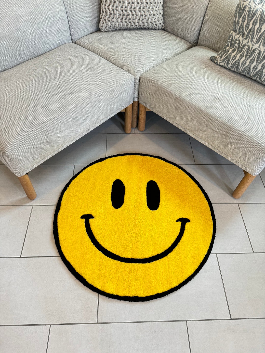 Smiley Face Area Rug , Fun Dorm Room Decor , Happy Face Area Rug ...