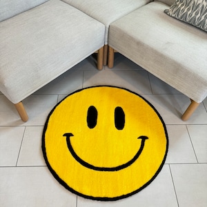 Smiley Face Area Rug , Fun Dorm Room Decor , Happy Face Area Rug ...