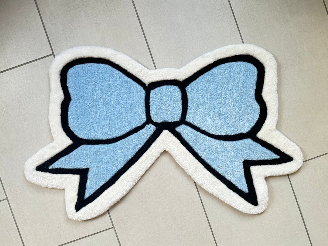 Bow Shaped Area Rug , Trendy Dorm Room Decor , Decorative Kids Room Mat ...