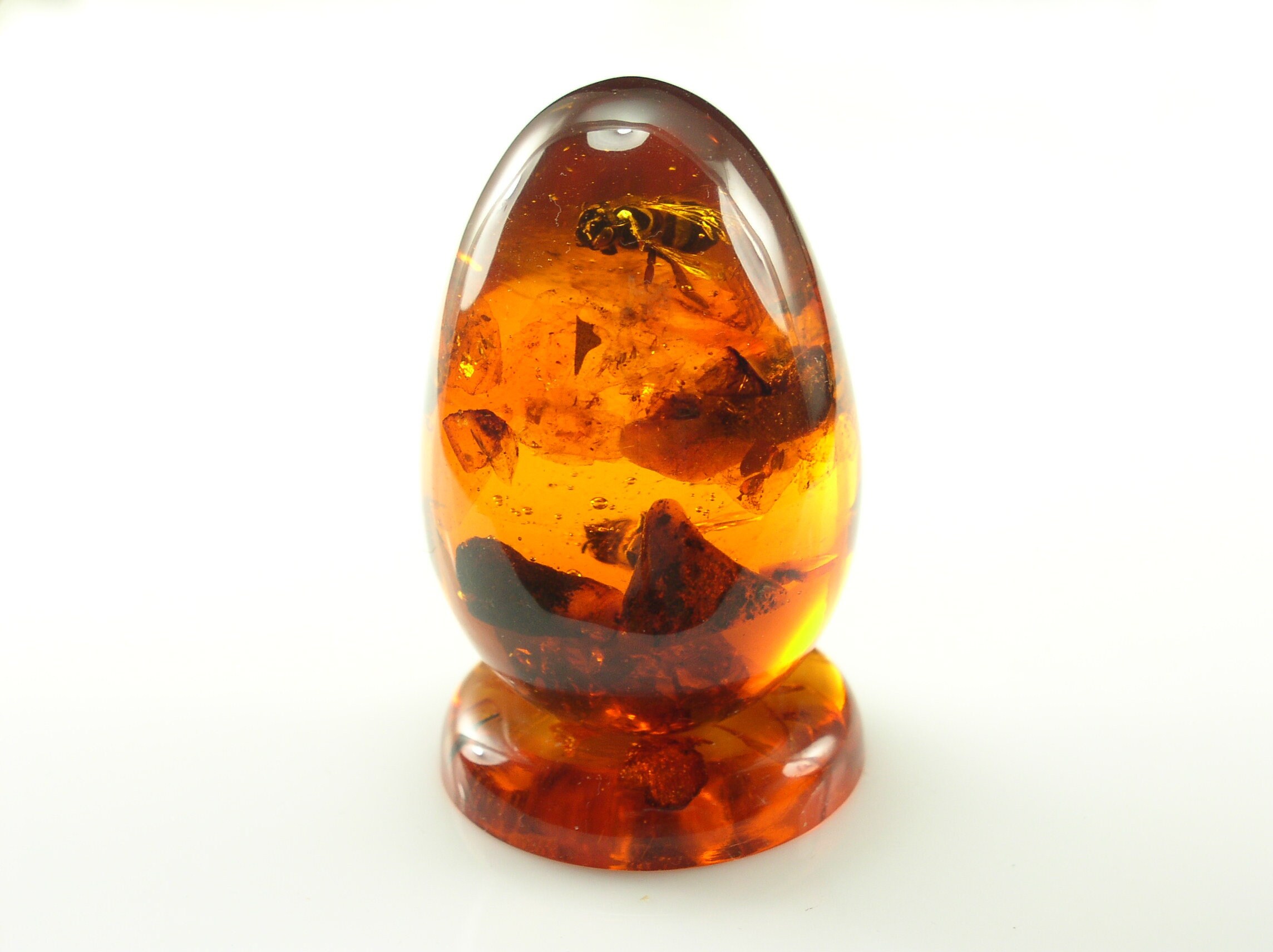 Amber Egg Bees Inclusions Large With Stand - Etsy
