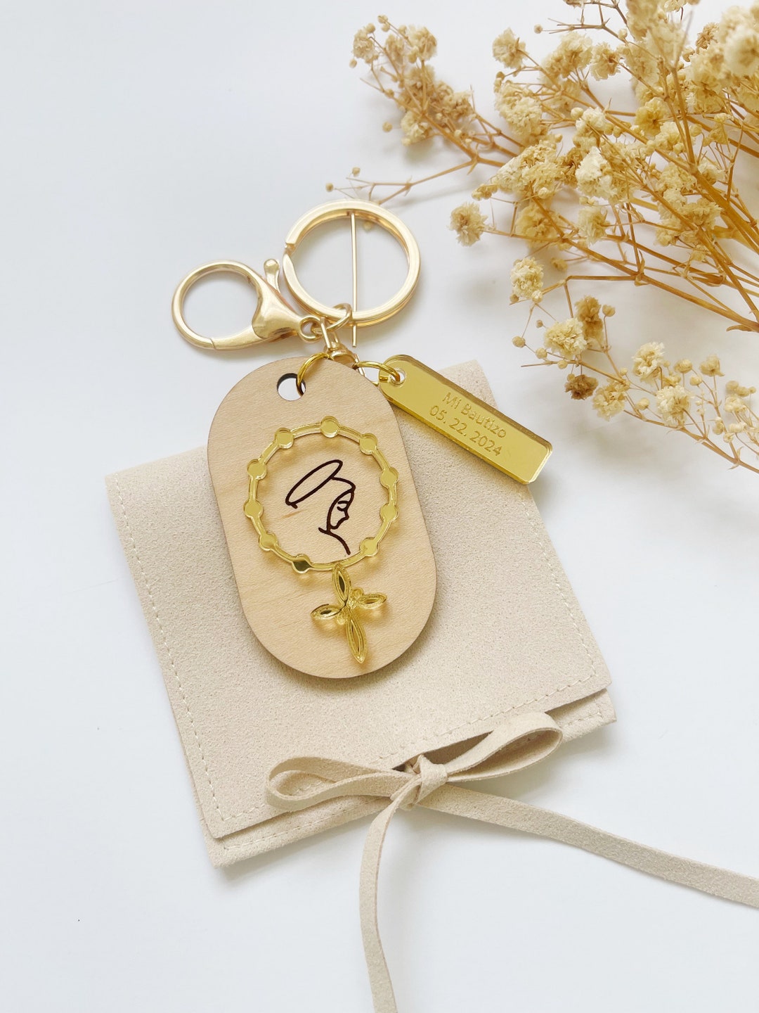 Rosary Keychain, Cross Keychain, Baptism Gift, Baptism Souvenir ...