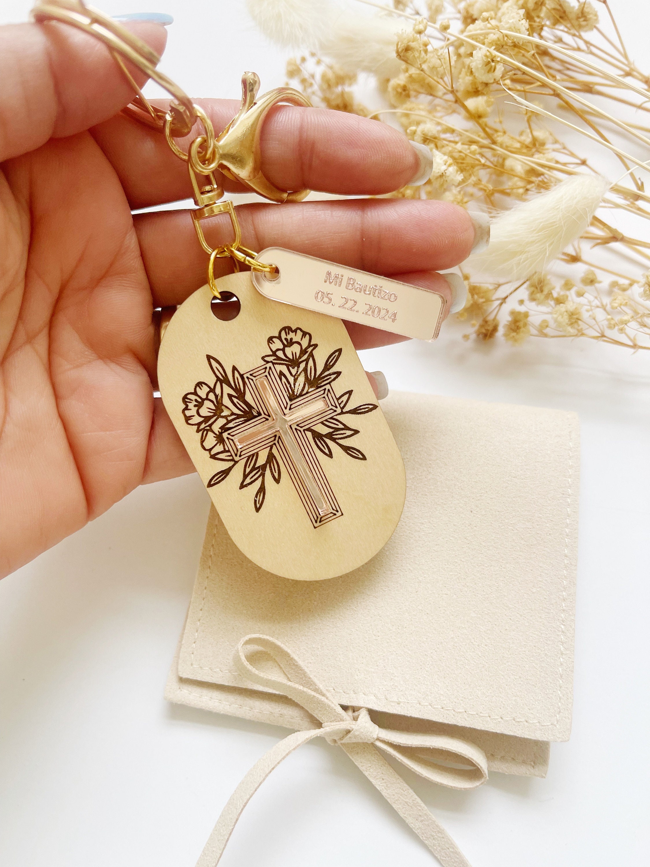 Rosary Keychain, Cross Keychain, Baptism Gift, Baptism Souvenir ...