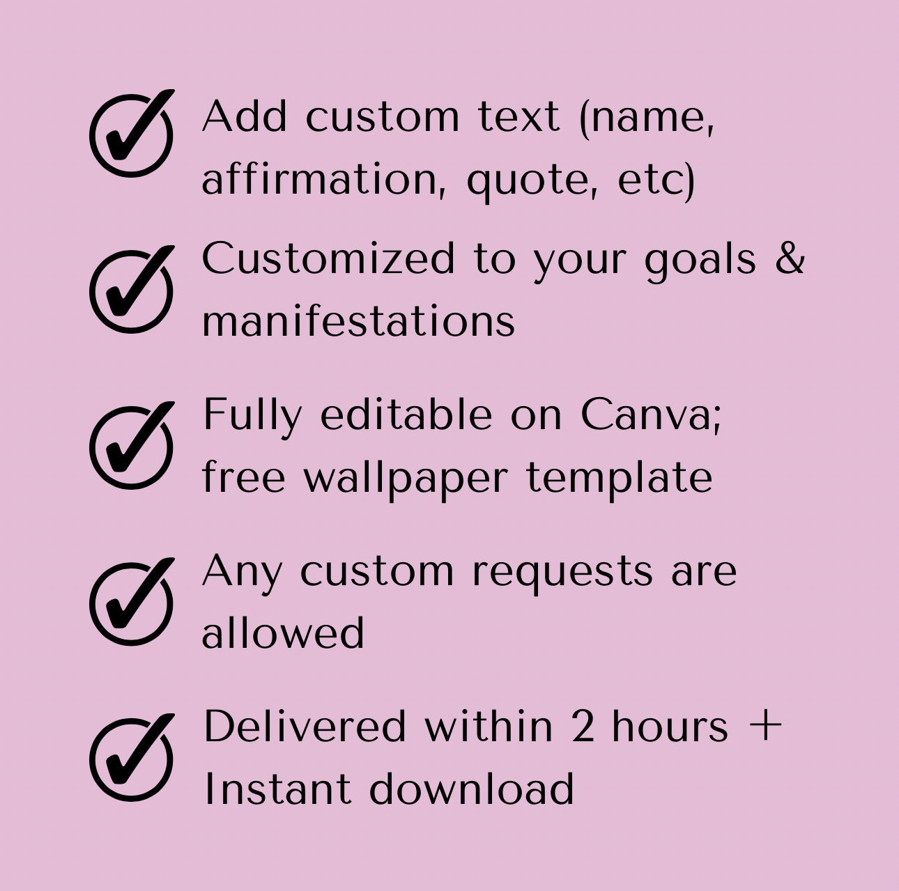 Custom Vision Board Wallpaper iPhone Android Lock Screen Editable Canva ...