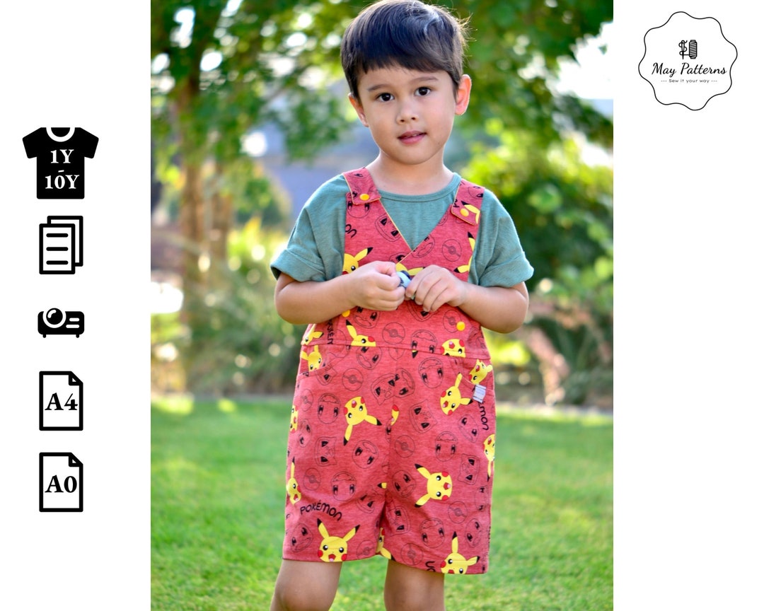Kid Overalls PDF Sewing Pattern Size 1 10 Years POLAR - Etsy