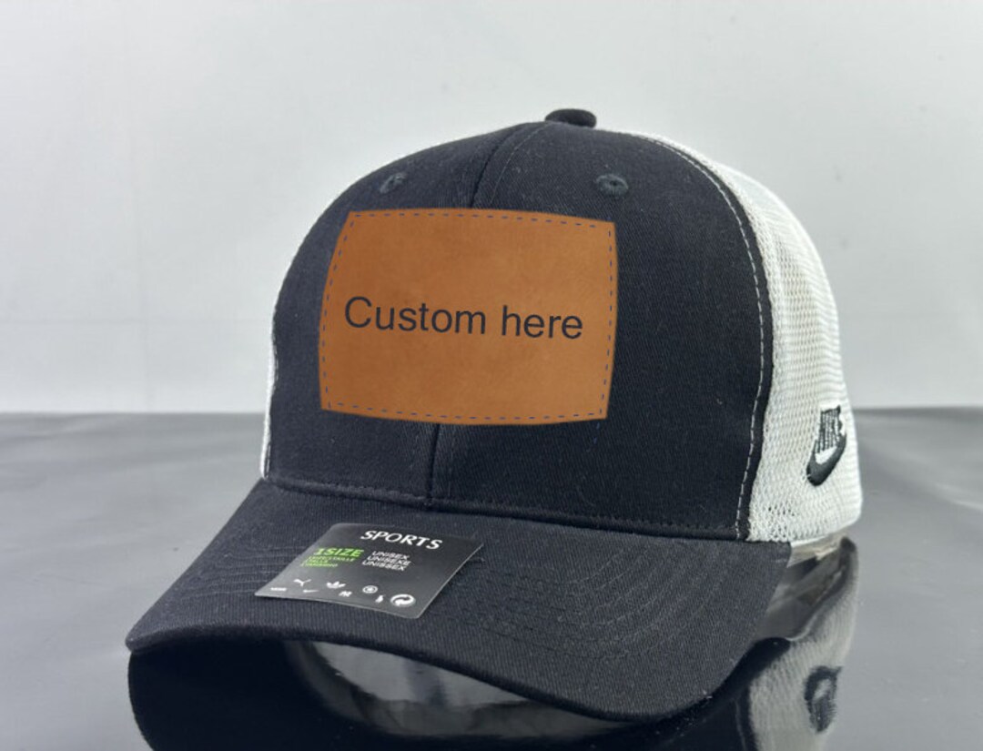 Custom Laser Engraved Leather Patch Hat, Breathable Mesh Baseball Cap ...