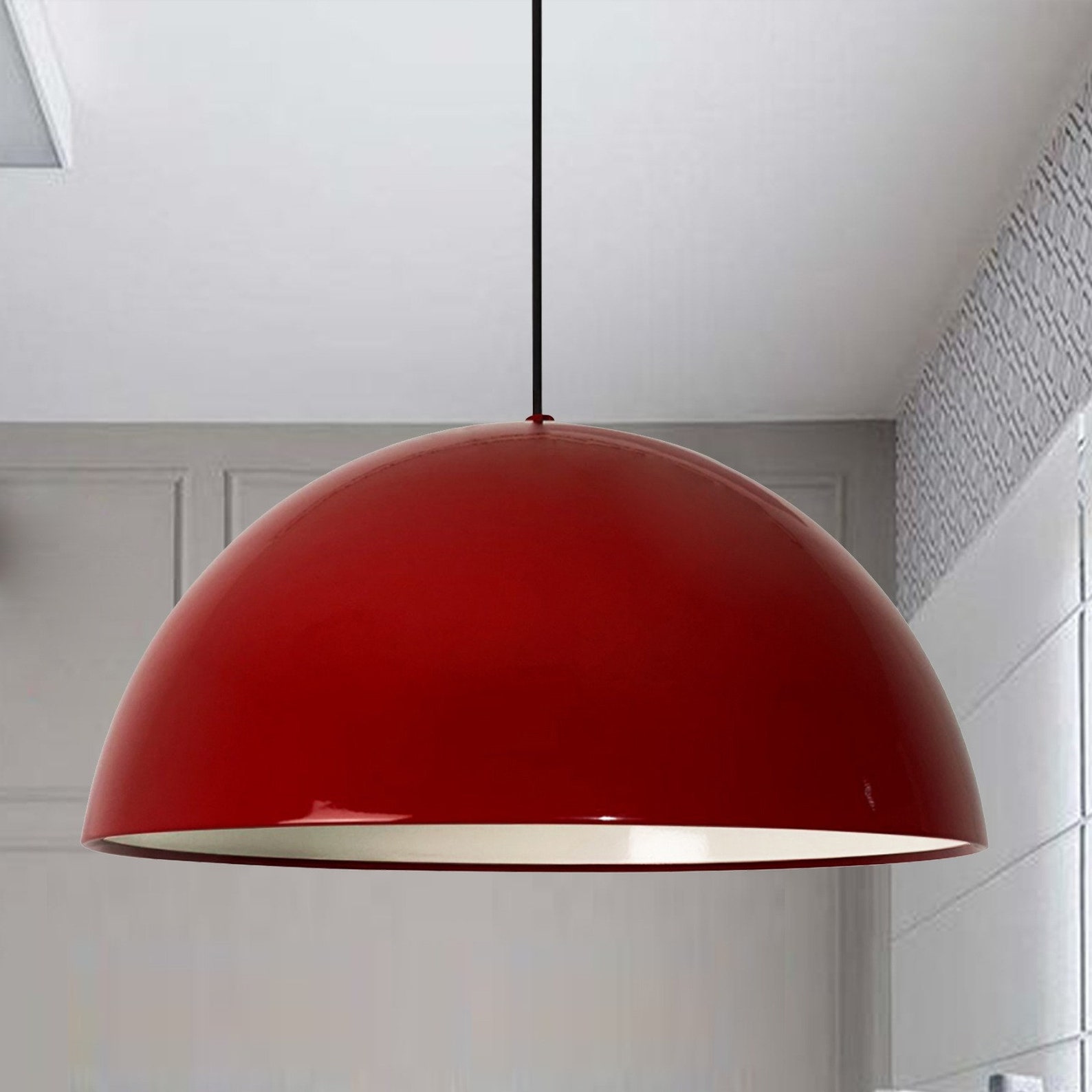 Diameter 50 Cm Industrial Pendant Light Red Light Fixture - Etsy