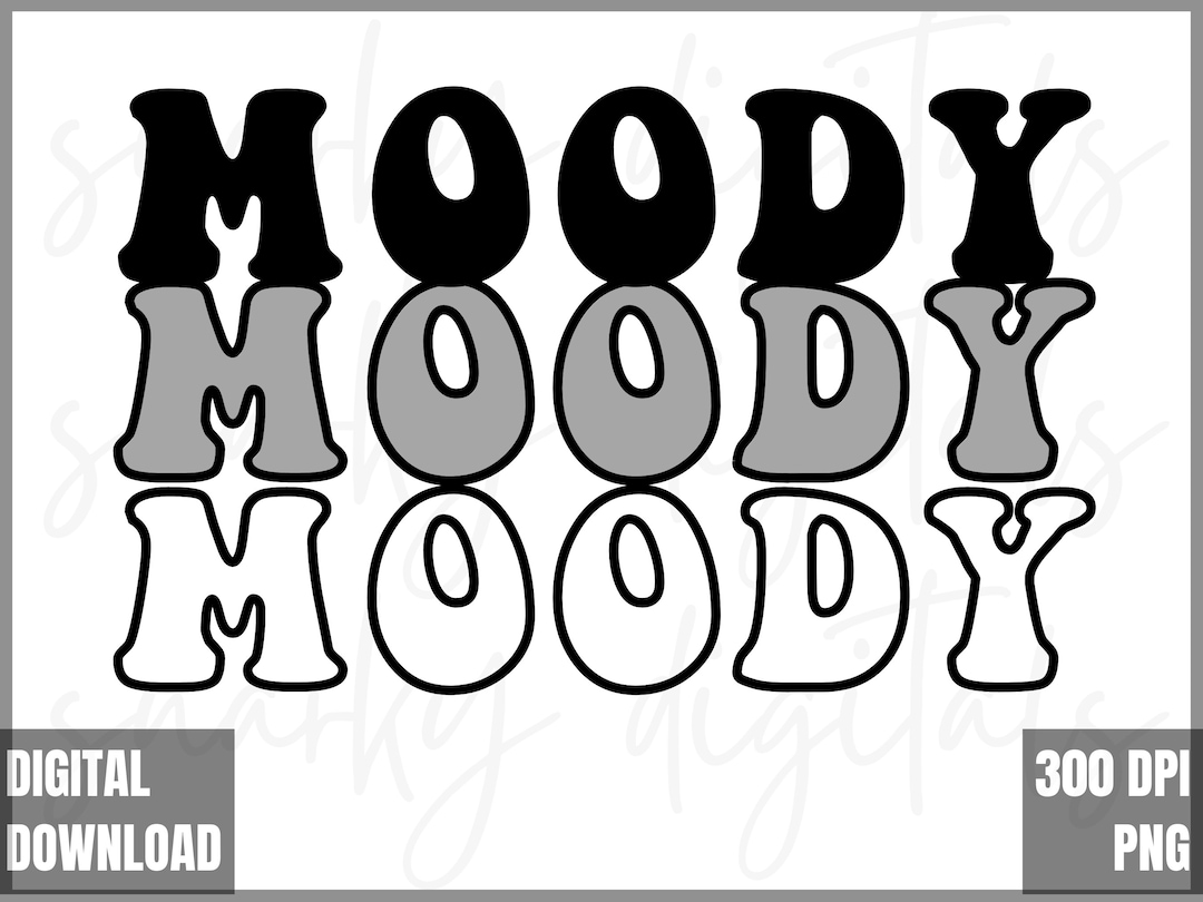 Retro Moody PNG, X3 Ombre, Instant Download, Snarky Clipart, Sarcastic ...
