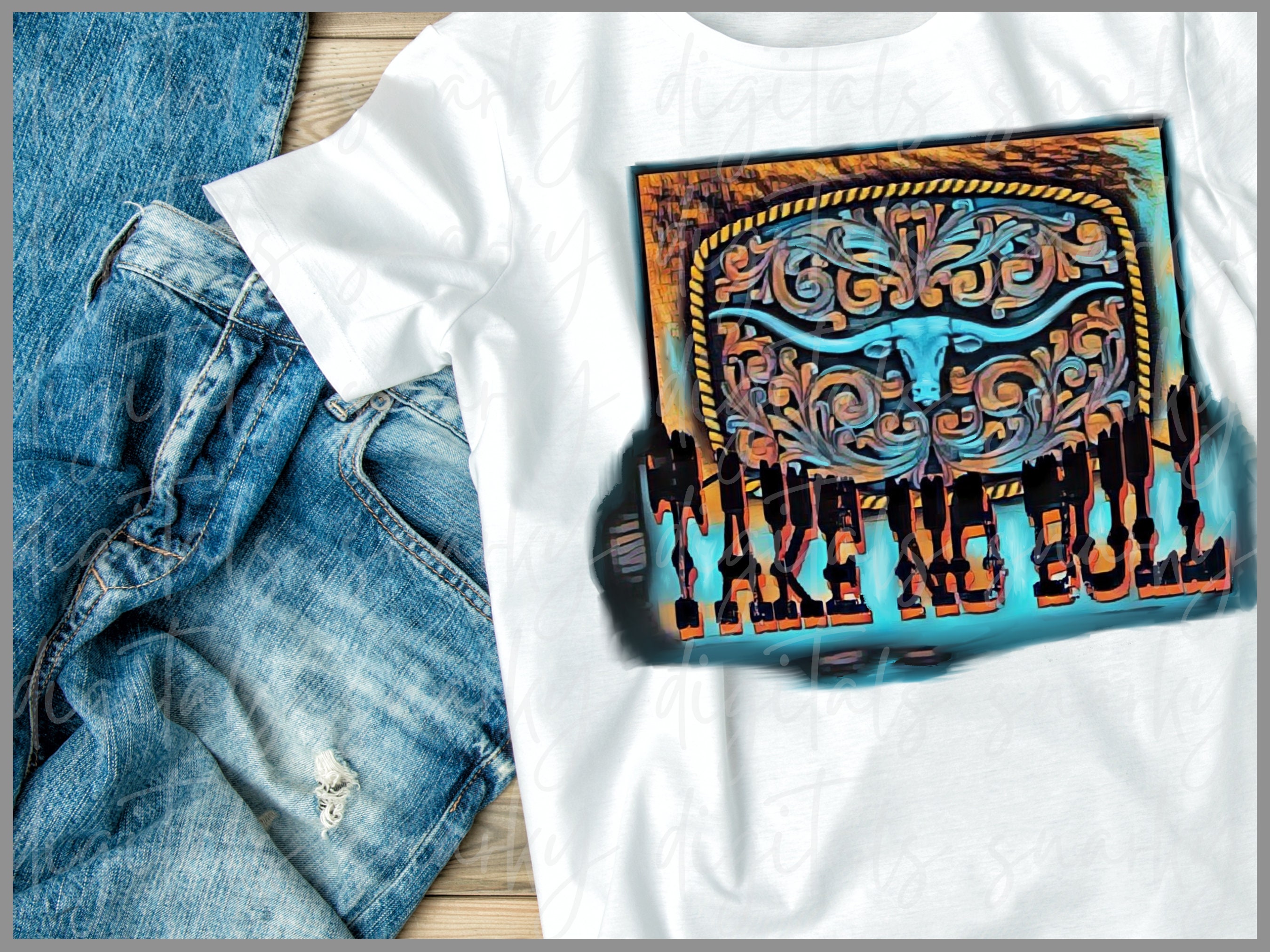 Retro Take No Bull PNG Bull Skull Png Vintage Western Png Cowgirl PNG ...